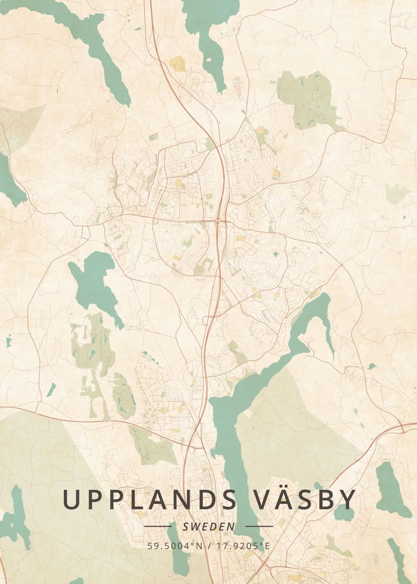 'Upplands Vasby Sweden' Poster, picture, metal print, paint by Designer ...