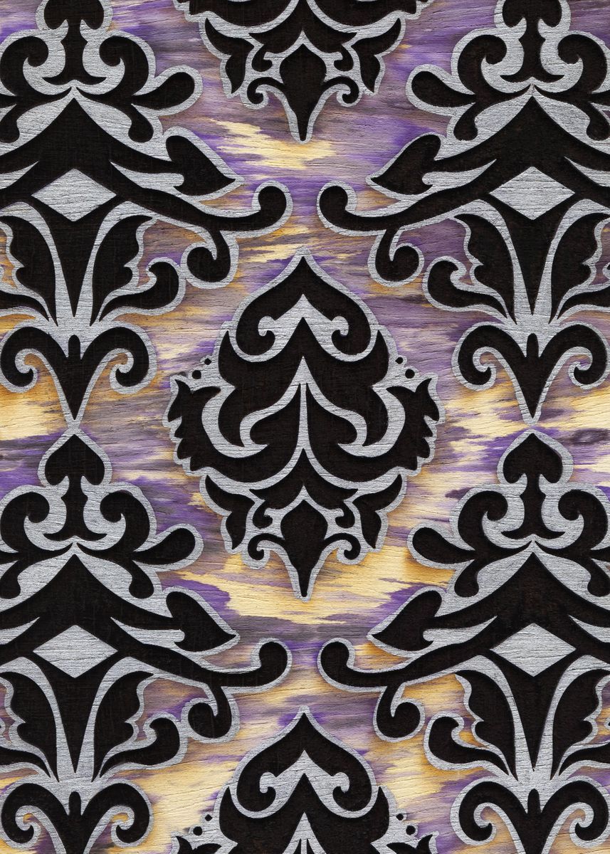 'Purple Damask' Poster by Kathryn Ferguson | Displate