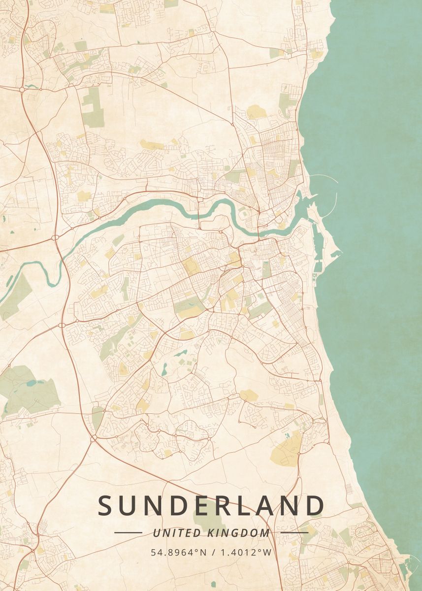 'Sunderland United Kingdom' Poster, picture, metal print, paint by ...