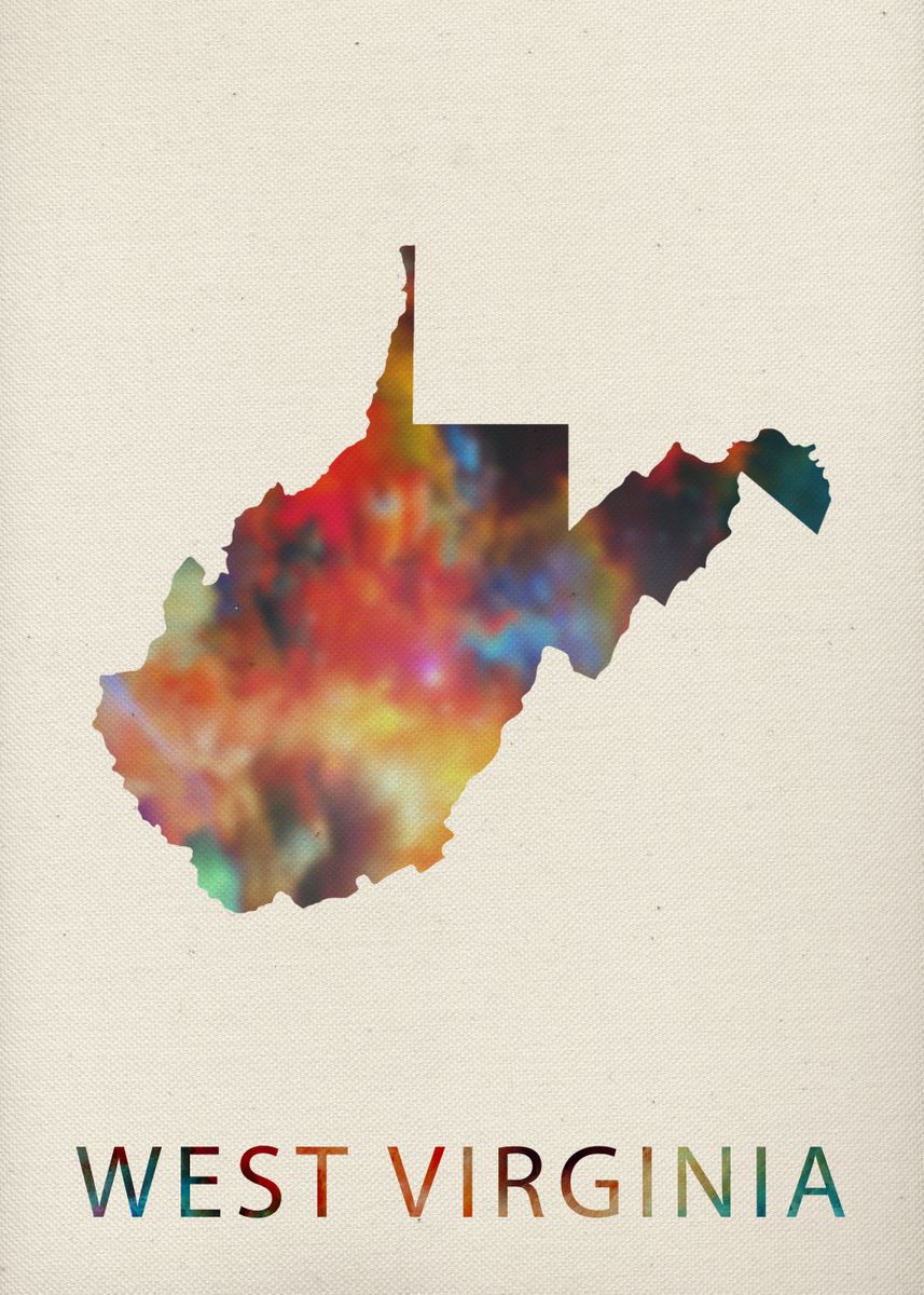 'West Virginia Map' Poster, picture, metal print, paint by Design ...