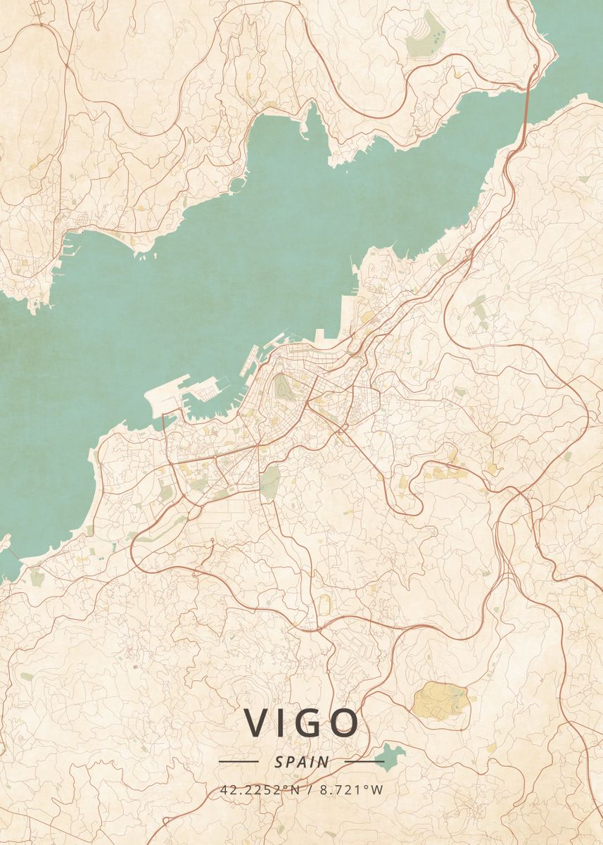 'Vigo Spain' Poster by Designer Map Art | Displate