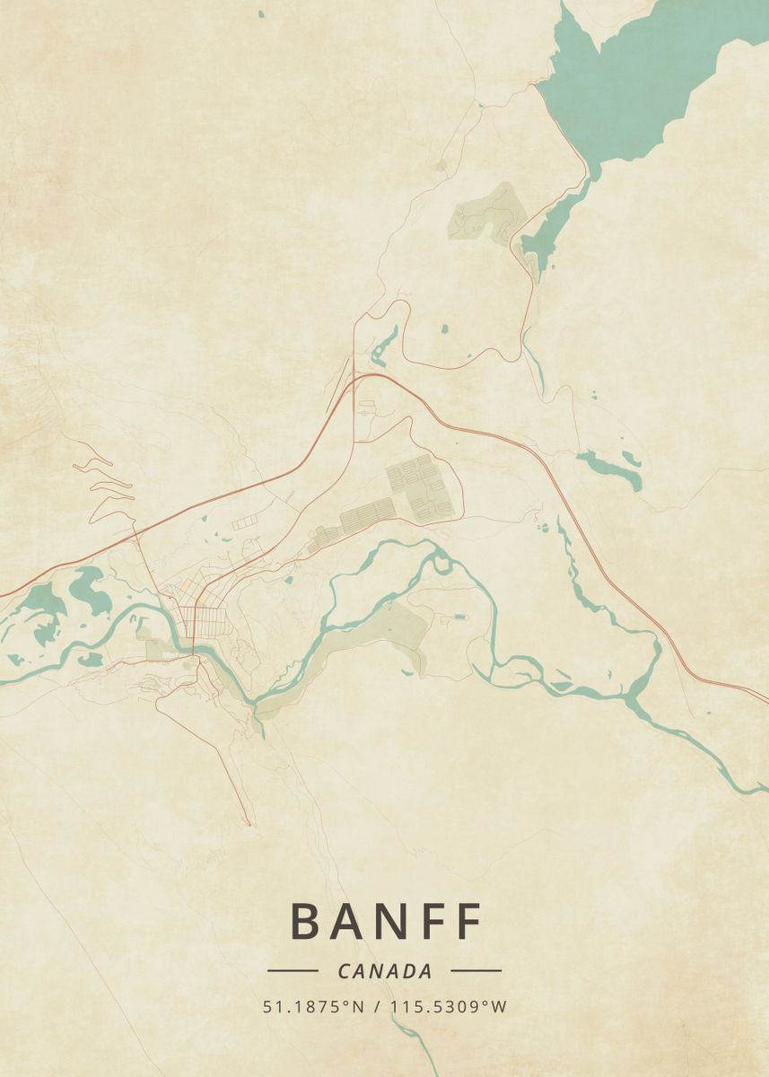 'Banff Canada' Poster by Designer Map Art | Displate