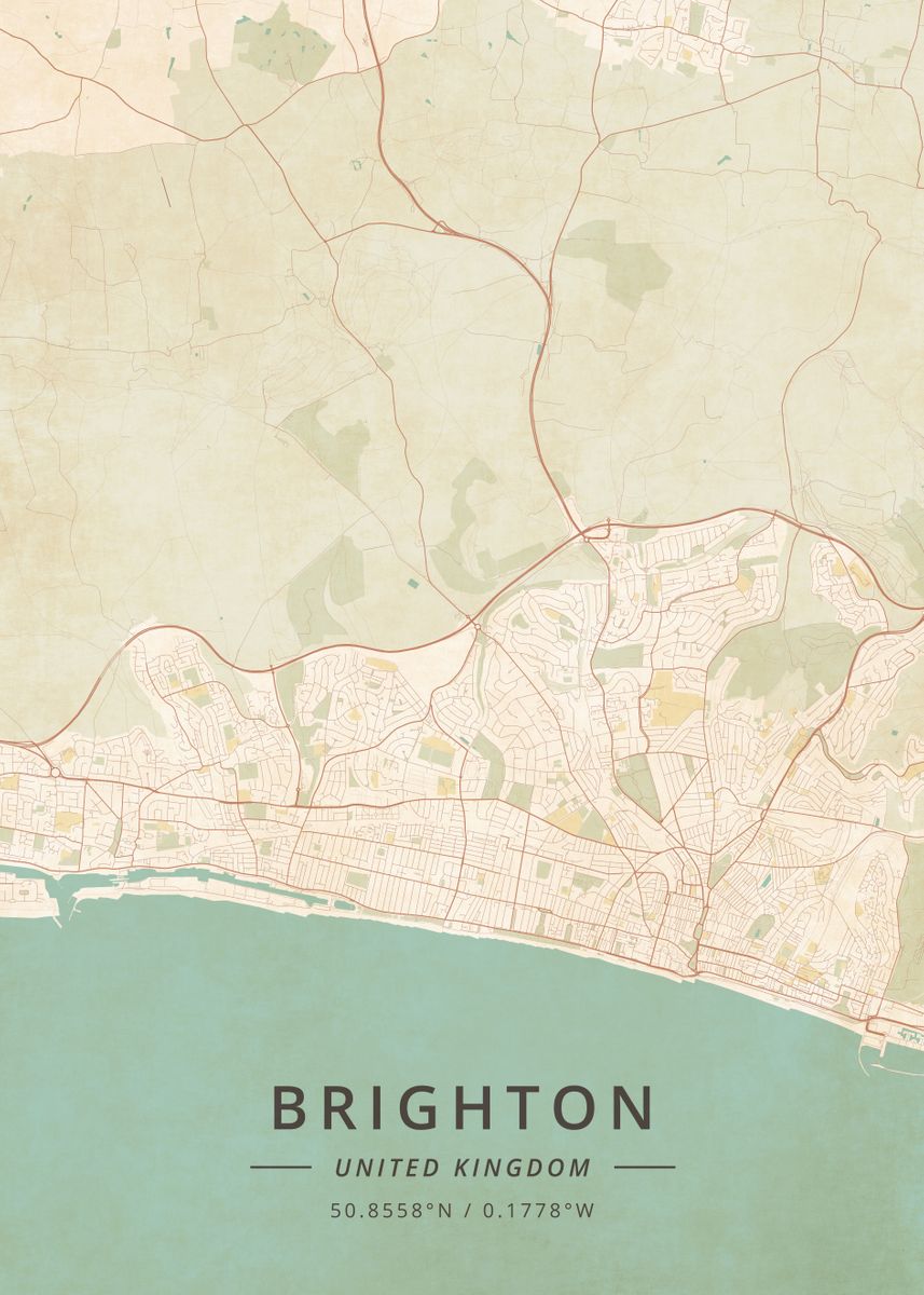 'Brighton United Kingdom' Poster, picture, metal print, paint by ...