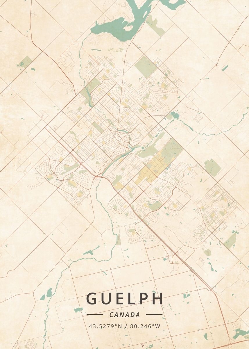 'Guelph Canada' Poster by Designer Map Art | Displate
