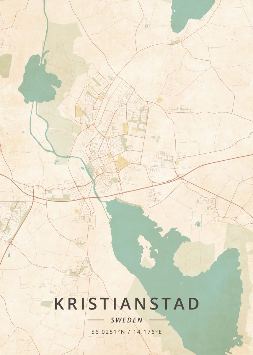 'Kristianstad Sweden' Poster, picture, metal print, paint by Designer ...