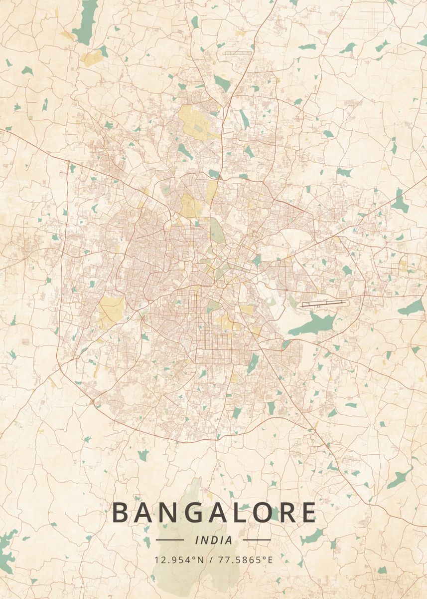 'Bangalore India' Poster by Designer Map Art | Displate