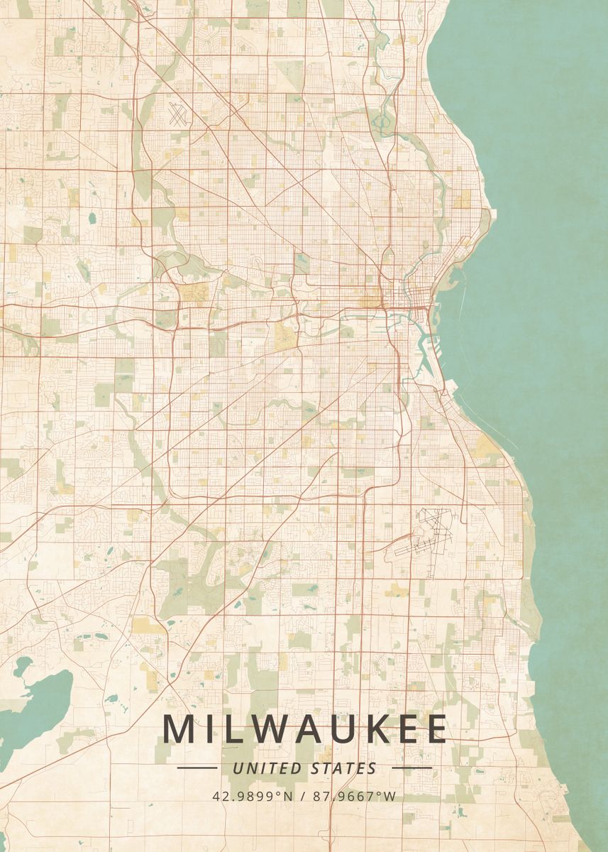 'Milwaukee United States' Poster, picture, metal print, paint by ...