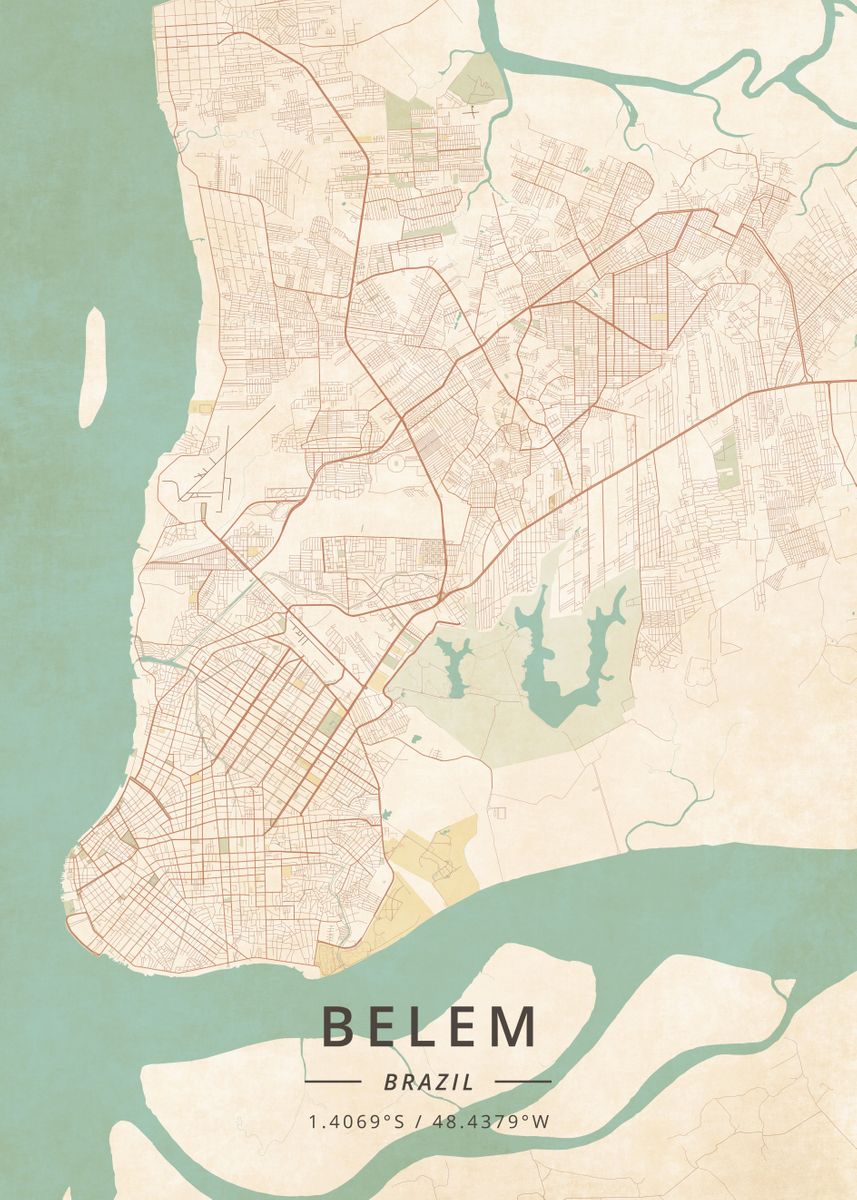 'Belem Brazil' Poster by Designer Map Art | Displate