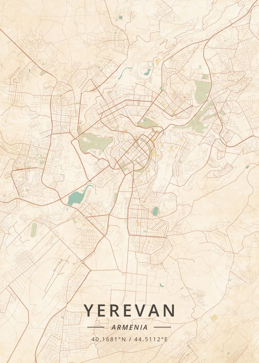 'Yerevan Armenia' Poster by Designer Map Art | Displate