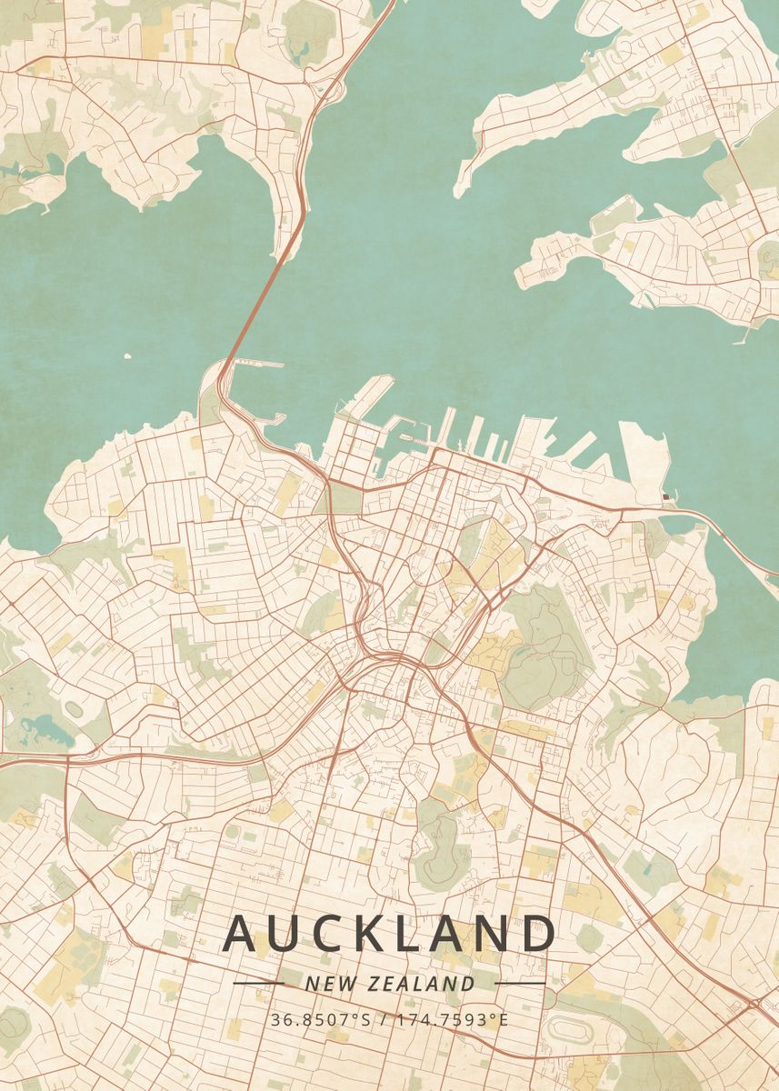 'Auckland New Zealand' Poster, picture, metal print, paint by Designer ...