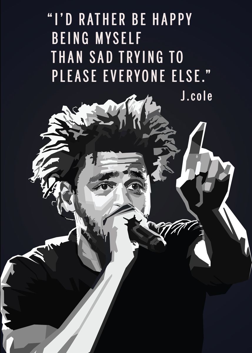 'J Cole WPAP Pop Art' Poster, picture, metal print, paint by NGUYEN ...