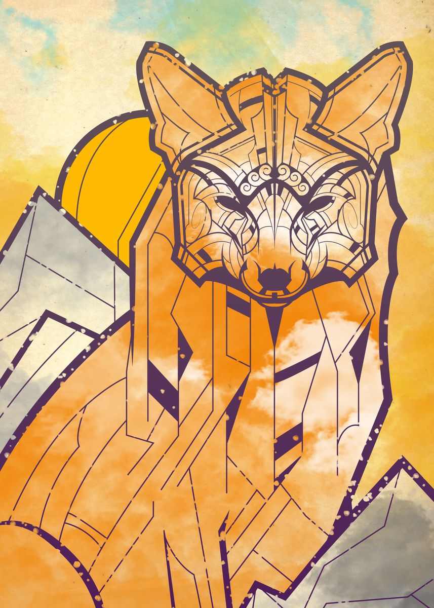 'Fox in sunset' Poster by Molnár Ádám | Displate