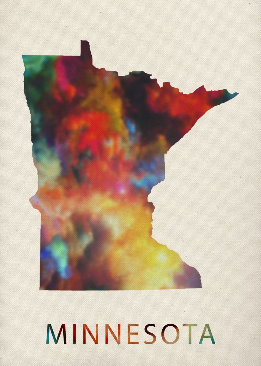 'Minnesota Watercolor Map' Poster by Design Turnpike | Displate