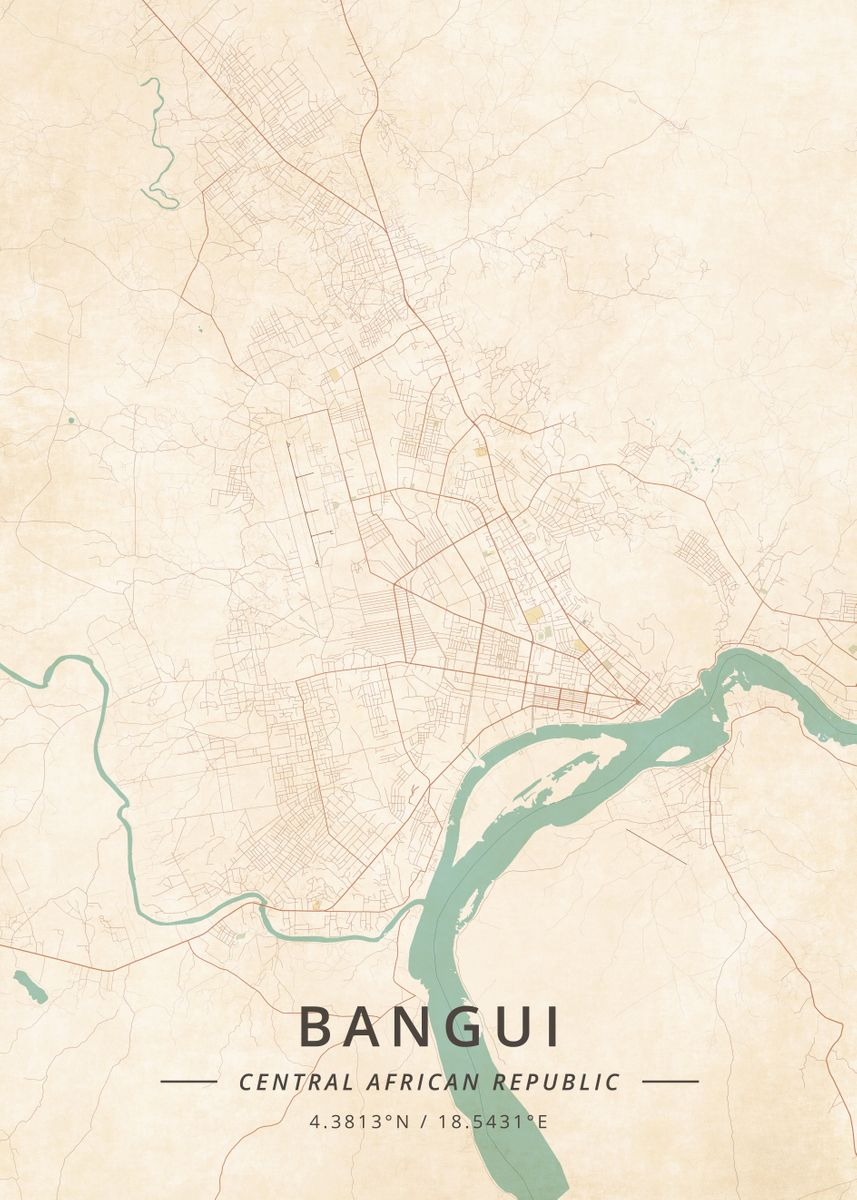 'Bangui Central African Rep' Poster, picture, metal print, paint by ...