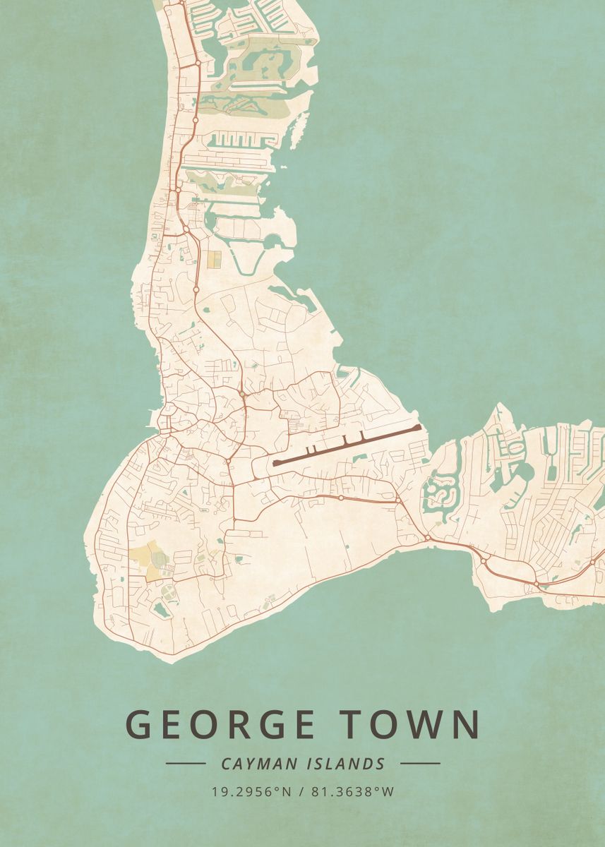 'George Town Cayman Islands' Poster by Designer Map Art | Displate