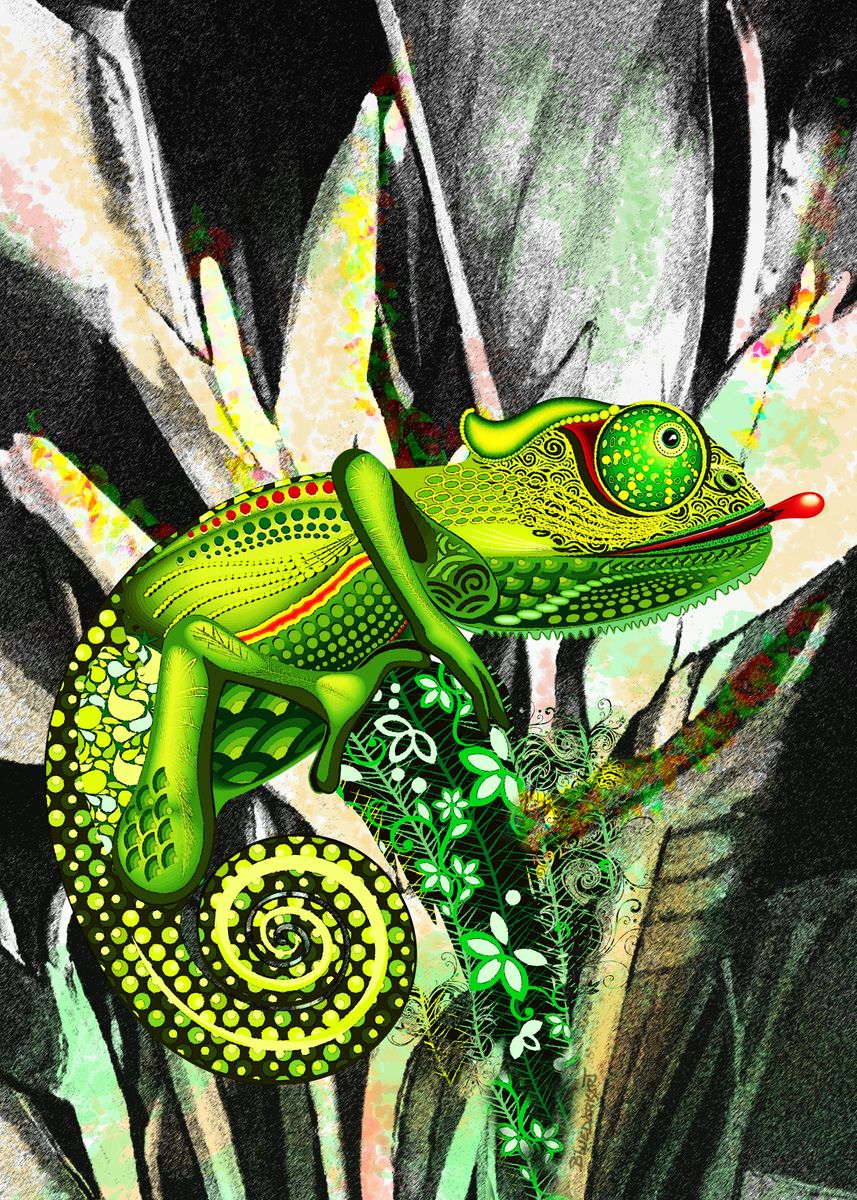 'Chameleon Art Fantasy' Poster by Bluedarkat Lem | Displate
