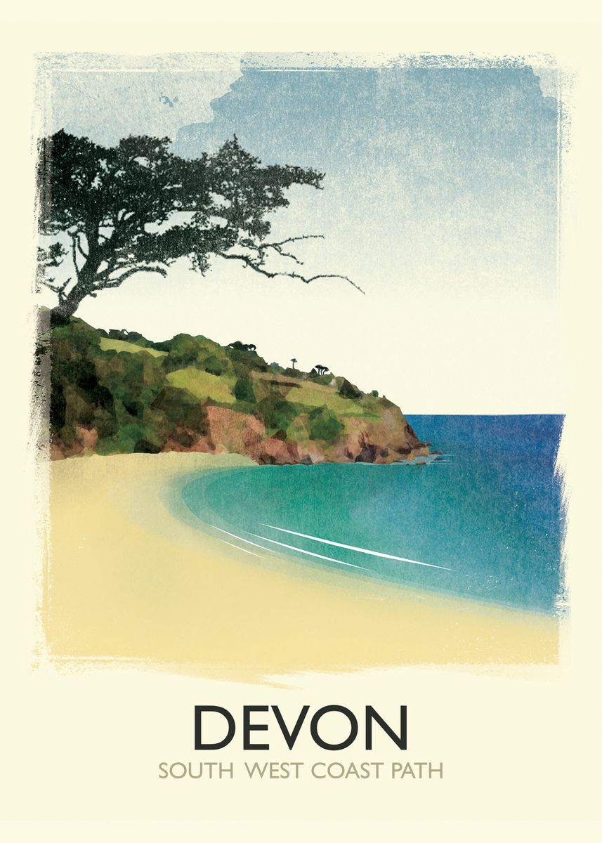 'Devon' Poster, picture, metal print, paint by Rick Smith Illustration ...