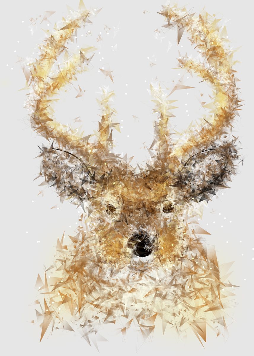 'Brown crystal deer' Poster by Elisabetta Luana La Rocca | Displate