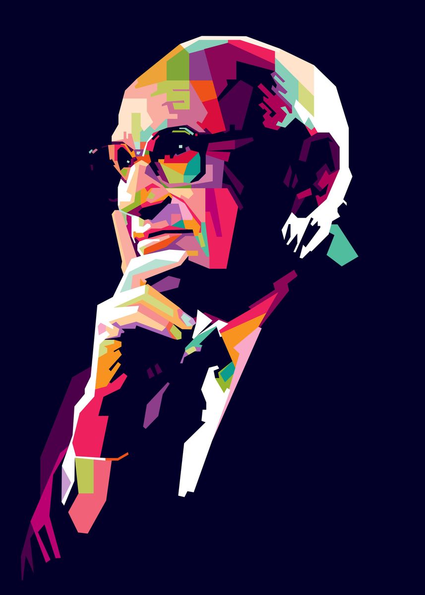'Milton Friedman' Poster, picture, metal print, paint by Dayat Banggai ...