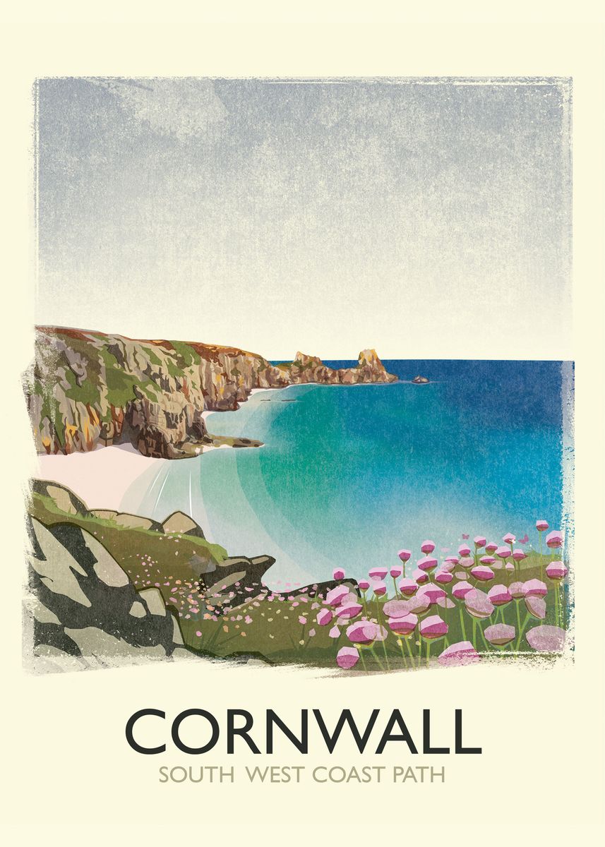 'Cornwall' Poster, picture, metal print, paint by Rick Smith ...
