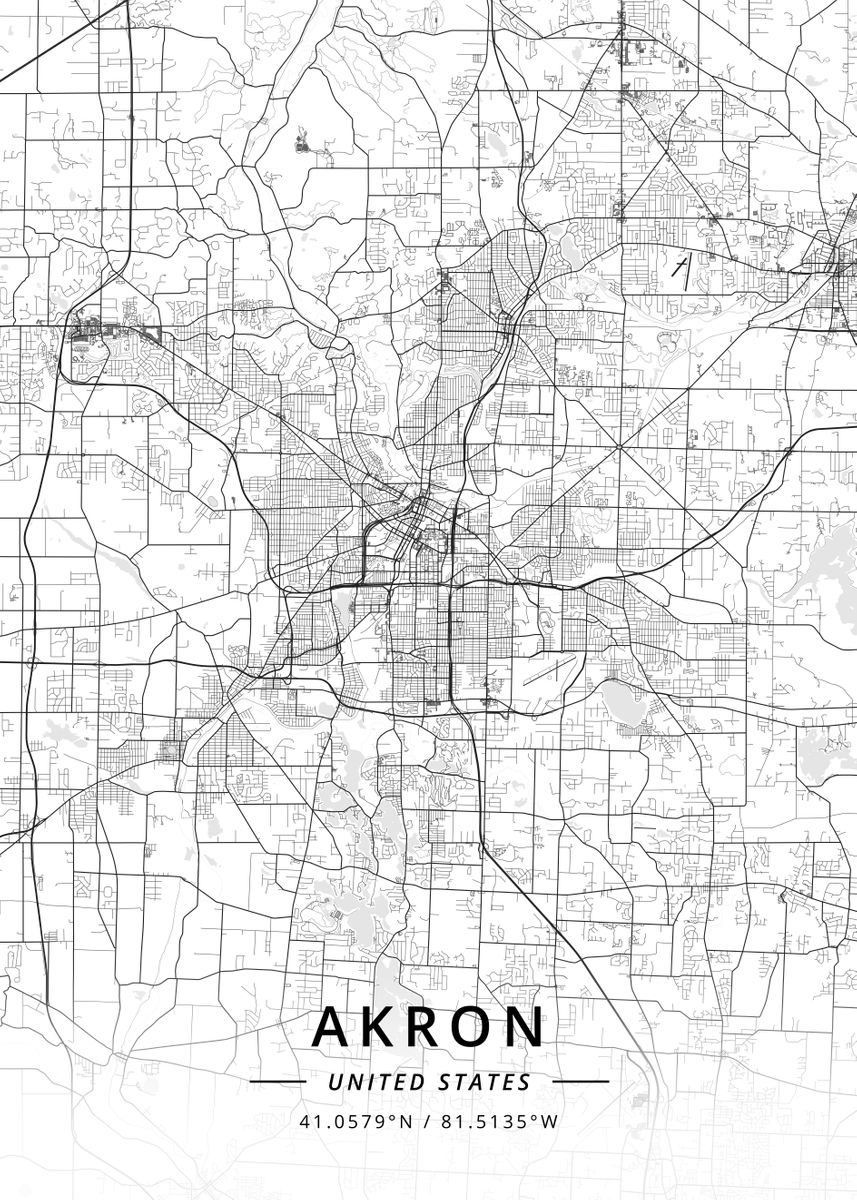 'Akron United States' Poster, picture, metal print, paint by Designer ...