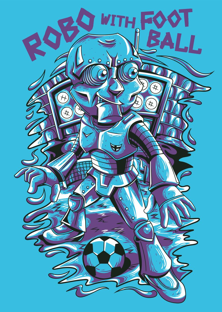 'Robotic Football' Poster, picture, metal print, paint by Ruslan ...