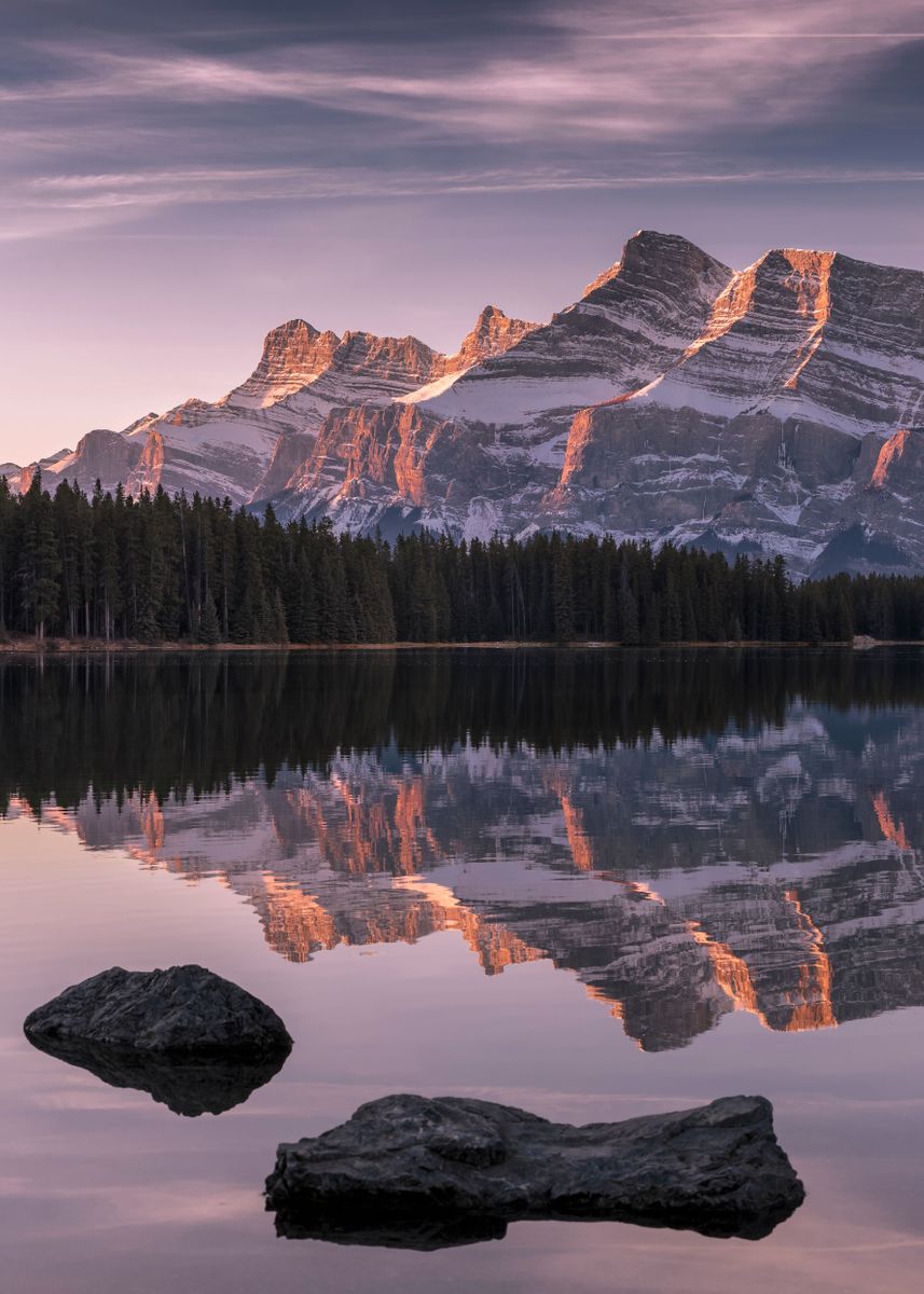 'Two Jack Lake' Poster, picture, metal print, paint by Csaba Nagy ...