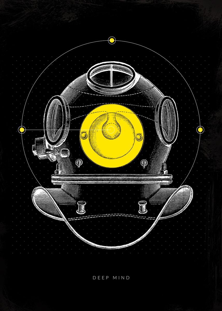 'Deep Mind' Poster, picture, metal print, paint by Don Diegoo | Displate