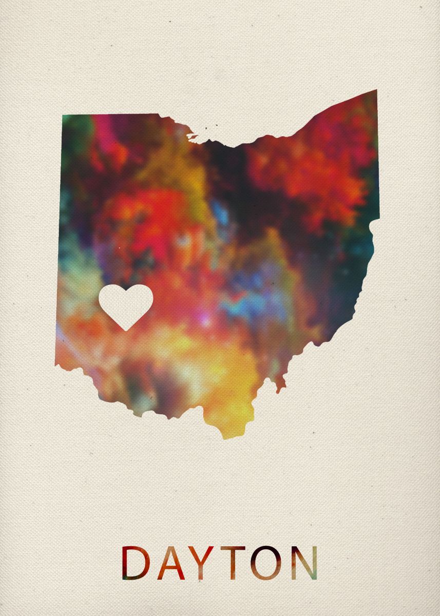 'Dayton Watercolor Map' Poster by Design Turnpike | Displate