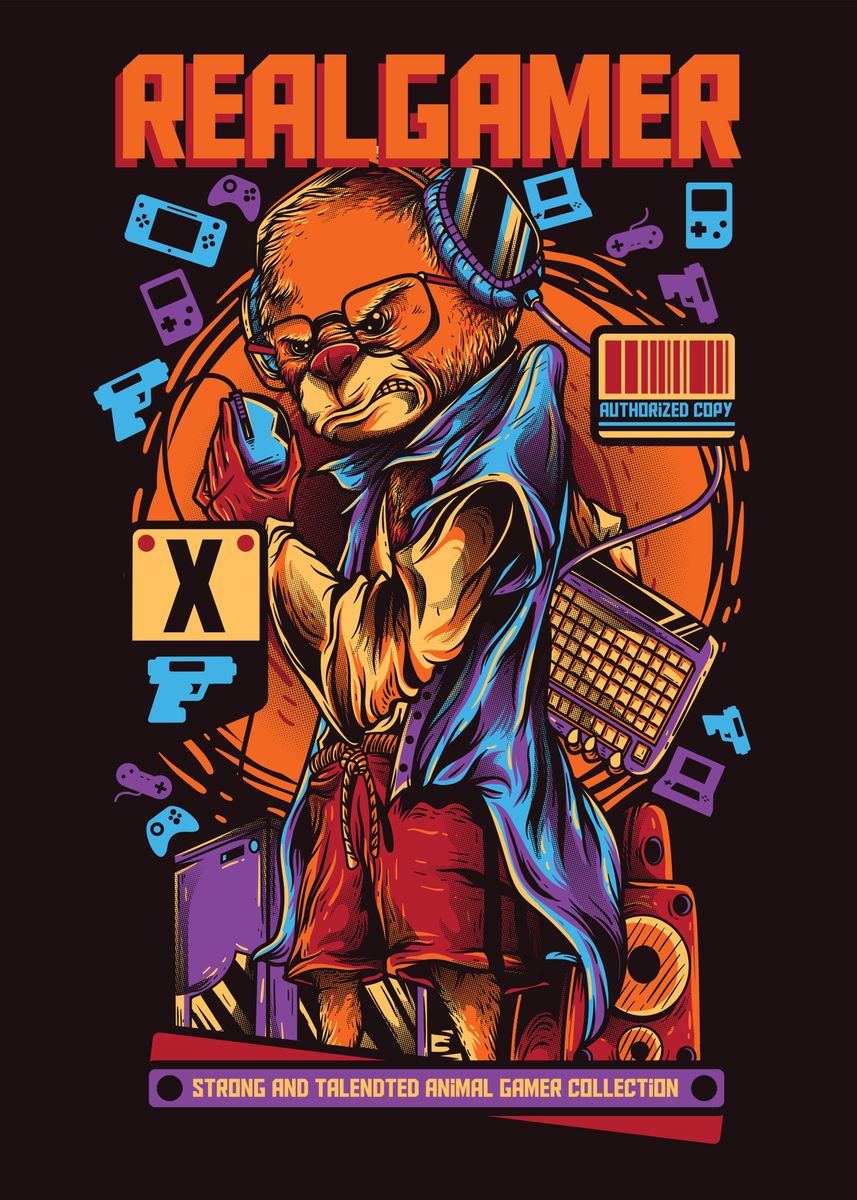 'Real Gamer' Poster, picture, metal print, paint by Ruslan Geliskhanov ...