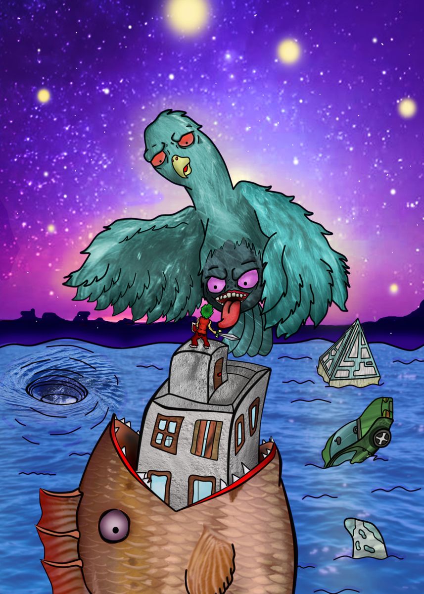 'The End of PruU World' Poster, picture, metal print, paint by Paulo ...