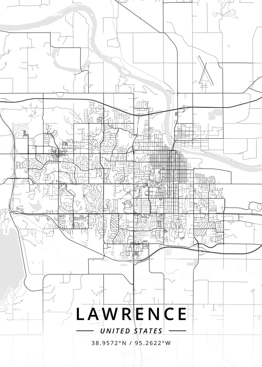 'Lawrence United States' Poster, picture, metal print, paint by ...
