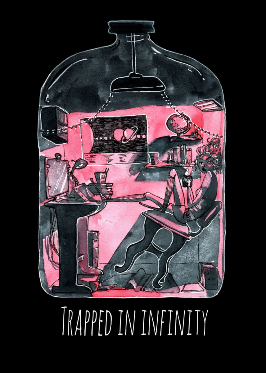 'Trapped in Infinity' Poster, picture, metal print, paint by Andreea ...