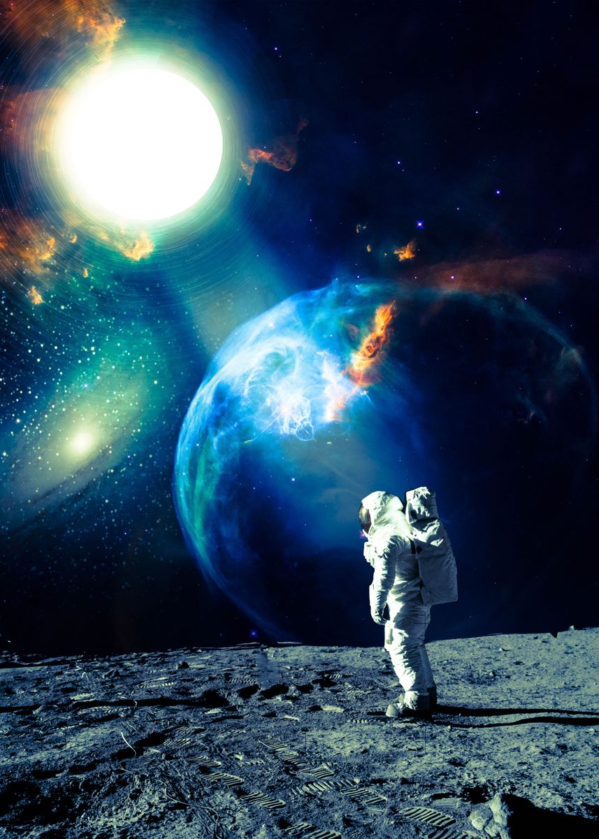 'Lights in space' Poster, picture, metal print, paint by Fanfreak ...