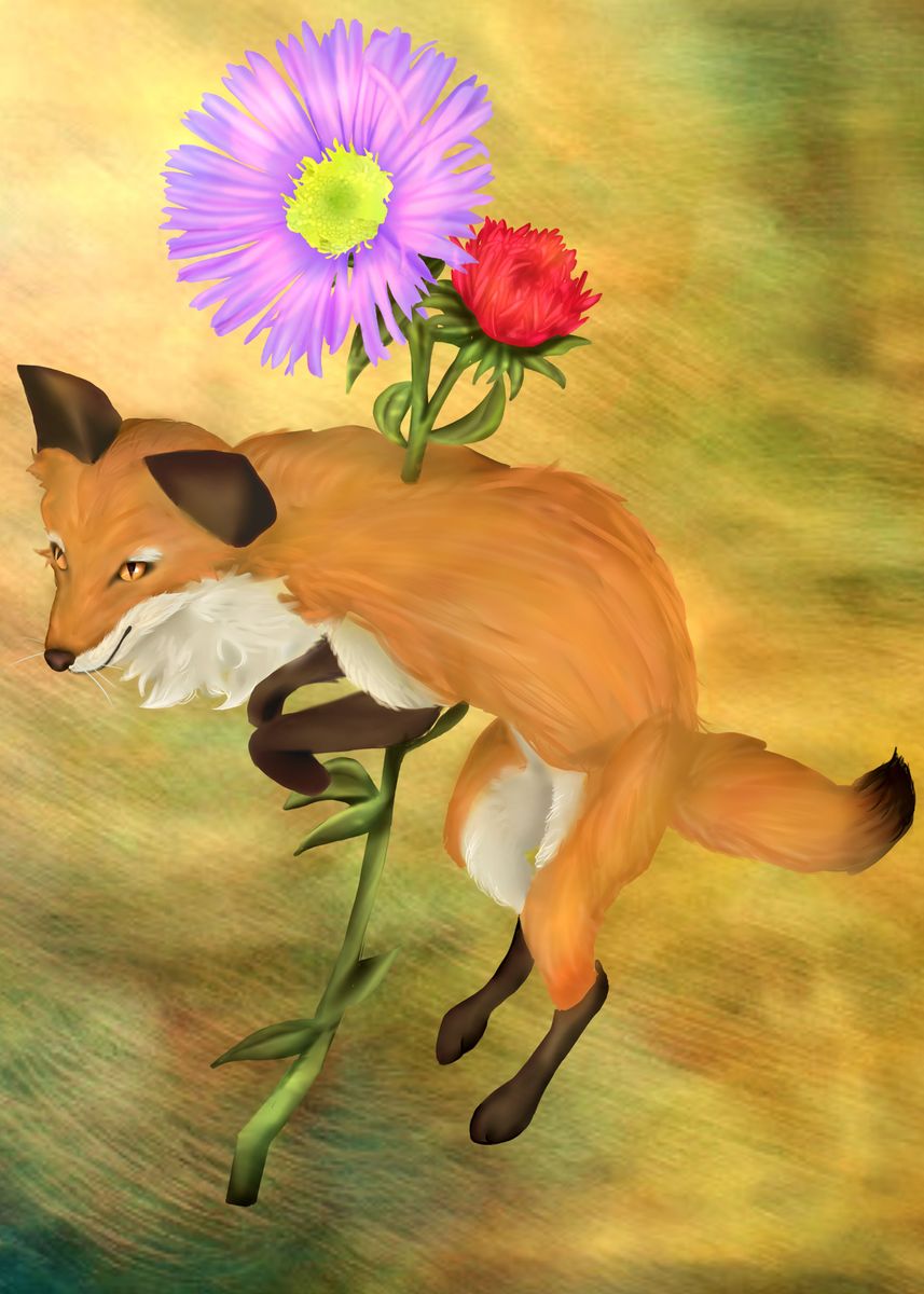 'Aster' Poster, picture, metal print, paint by Angela Dardenne | Displate