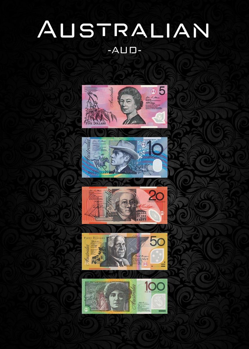 'AUD' Poster, picture, metal print, paint by M L | Displate