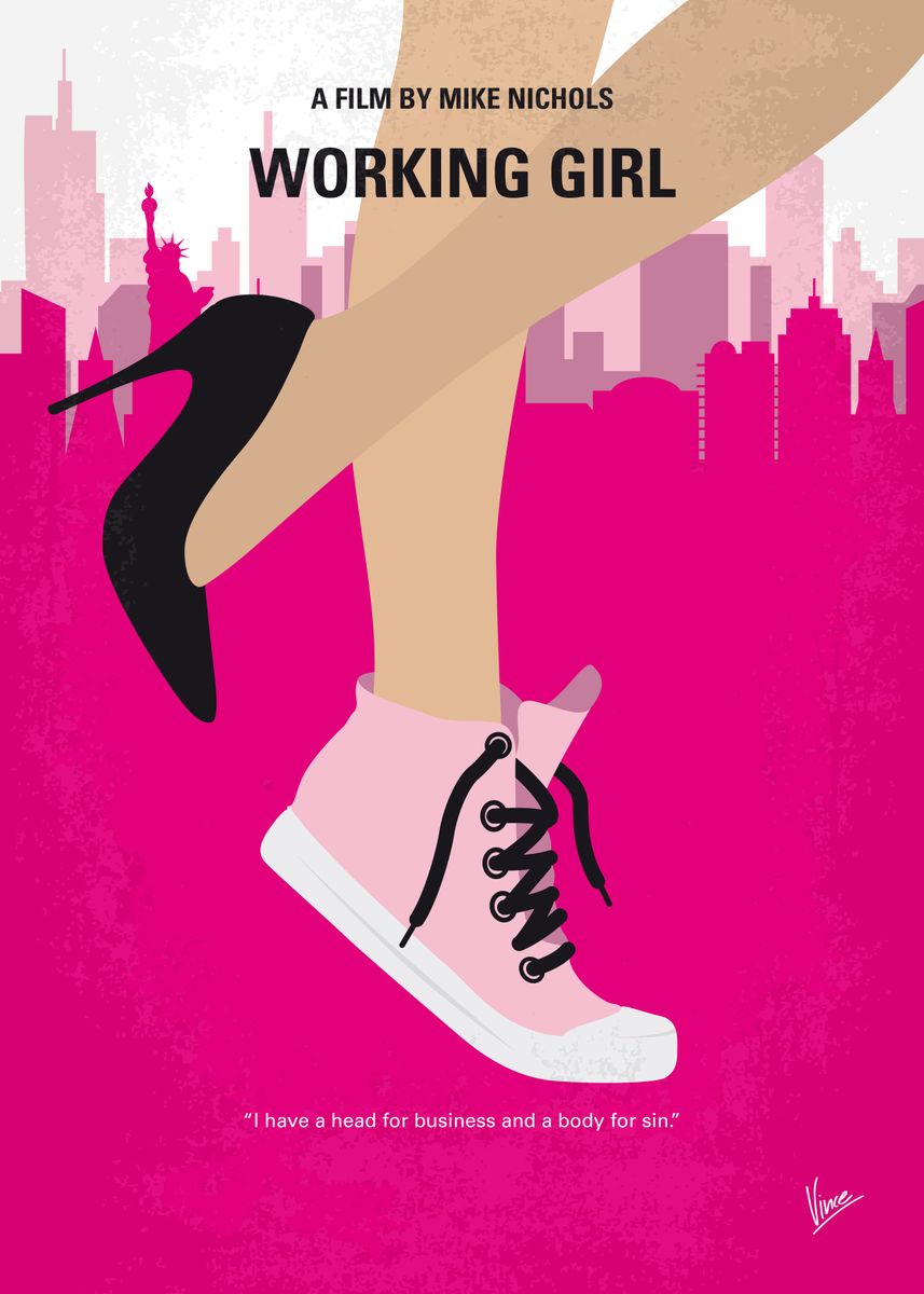 'No987 My Working Girl' Poster, picture, metal print, paint by ...