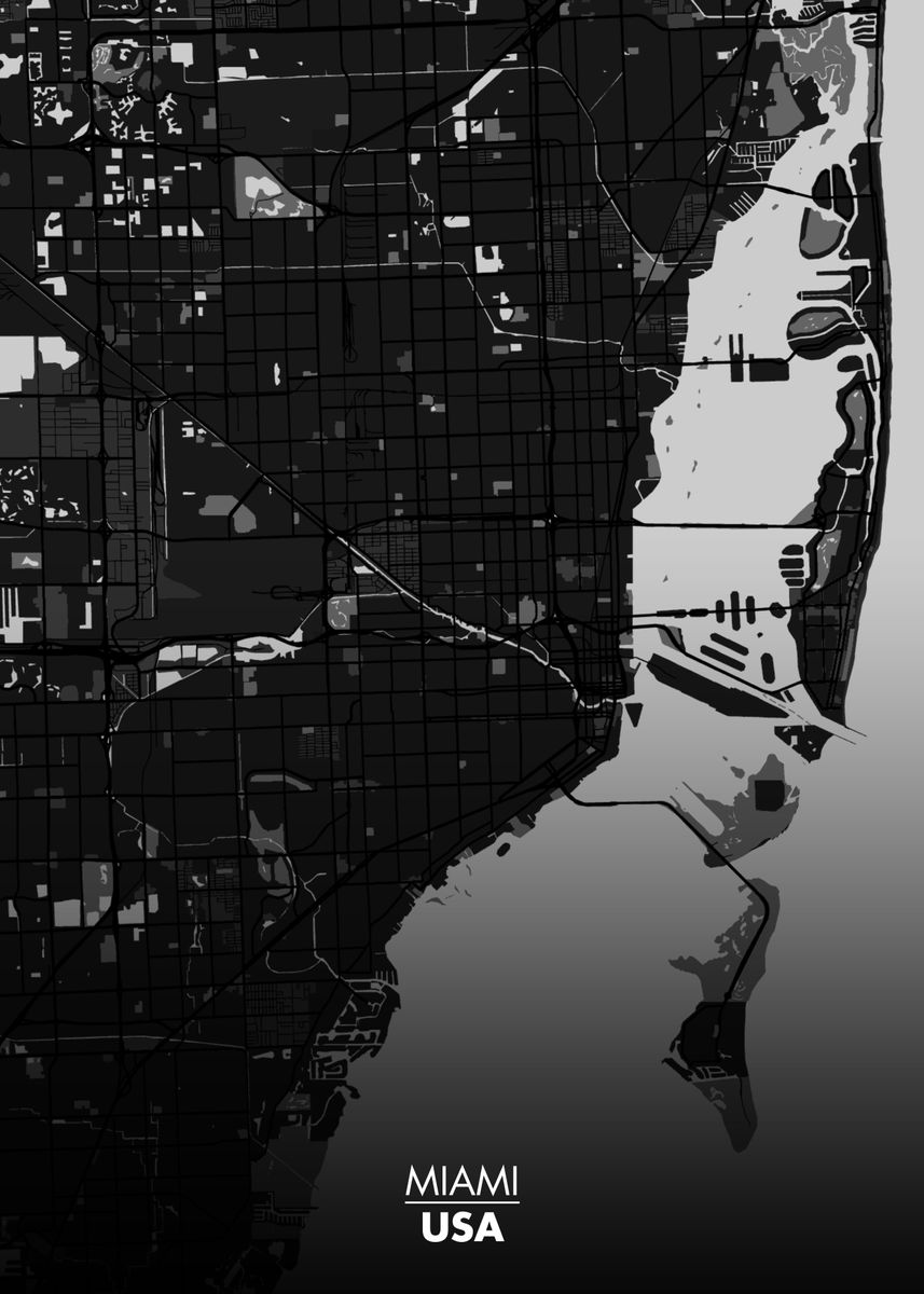 'Miami USA ' Poster, picture, metal print, paint by Fanfreak | Displate