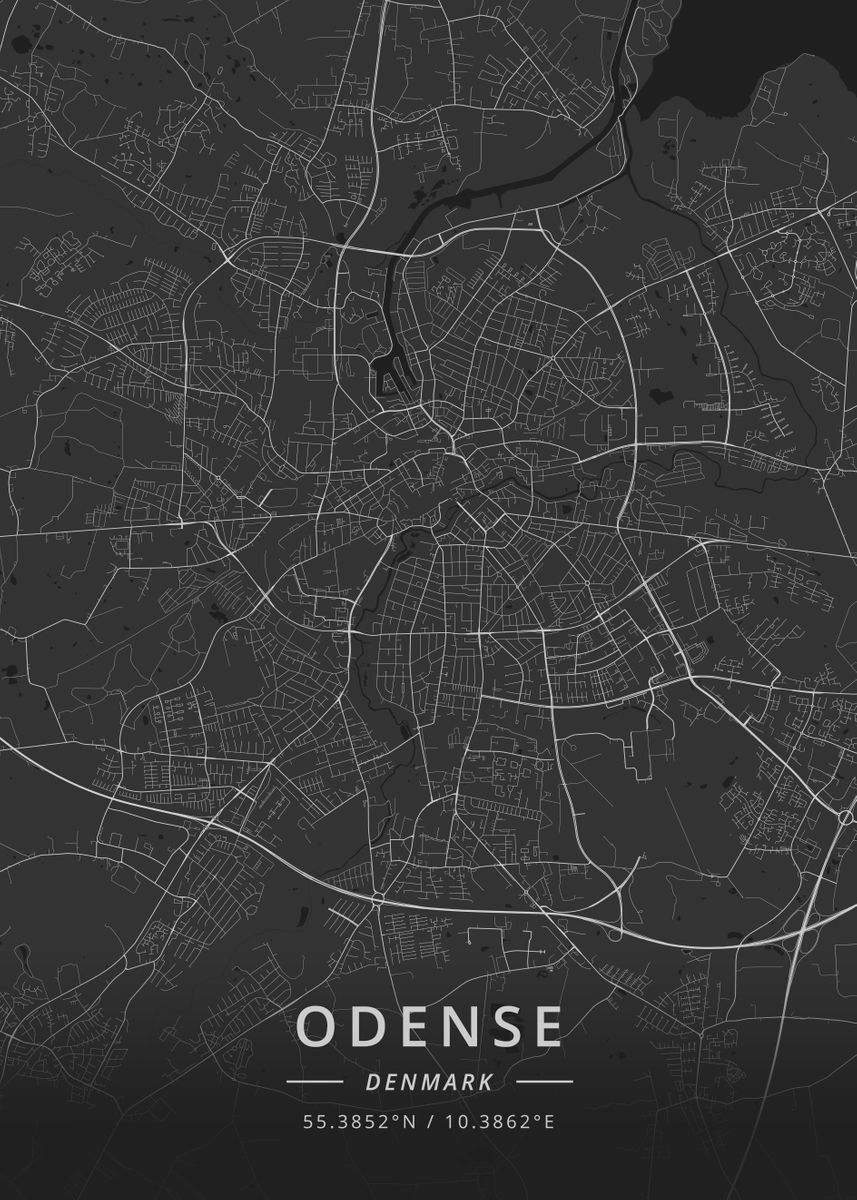 'Odense Denmark' Poster by Designer Map Art | Displate