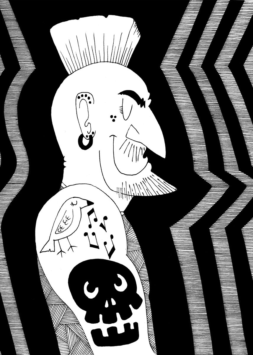 'Happy punk' Poster, picture, metal print, paint by Adrian Serghie ...