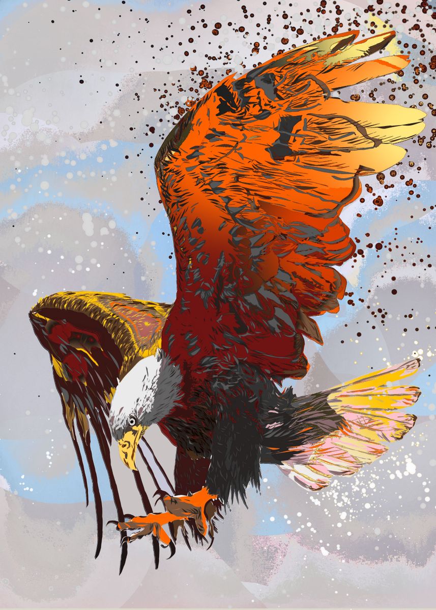 'falcon 4' Poster, picture, metal print, paint by Nesrin Gulistan ...