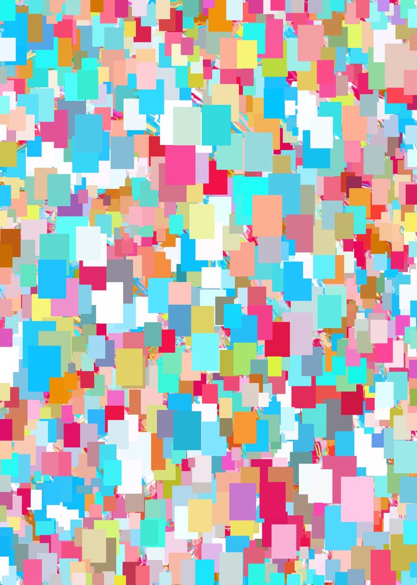 'geometric square abstract' Poster, picture, metal print, paint by ...