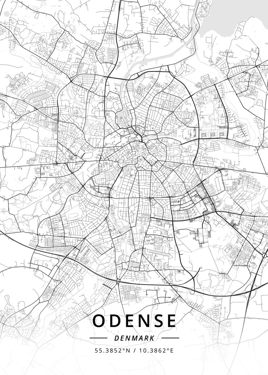 'Odense Denmark' Poster by Designer Map Art | Displate