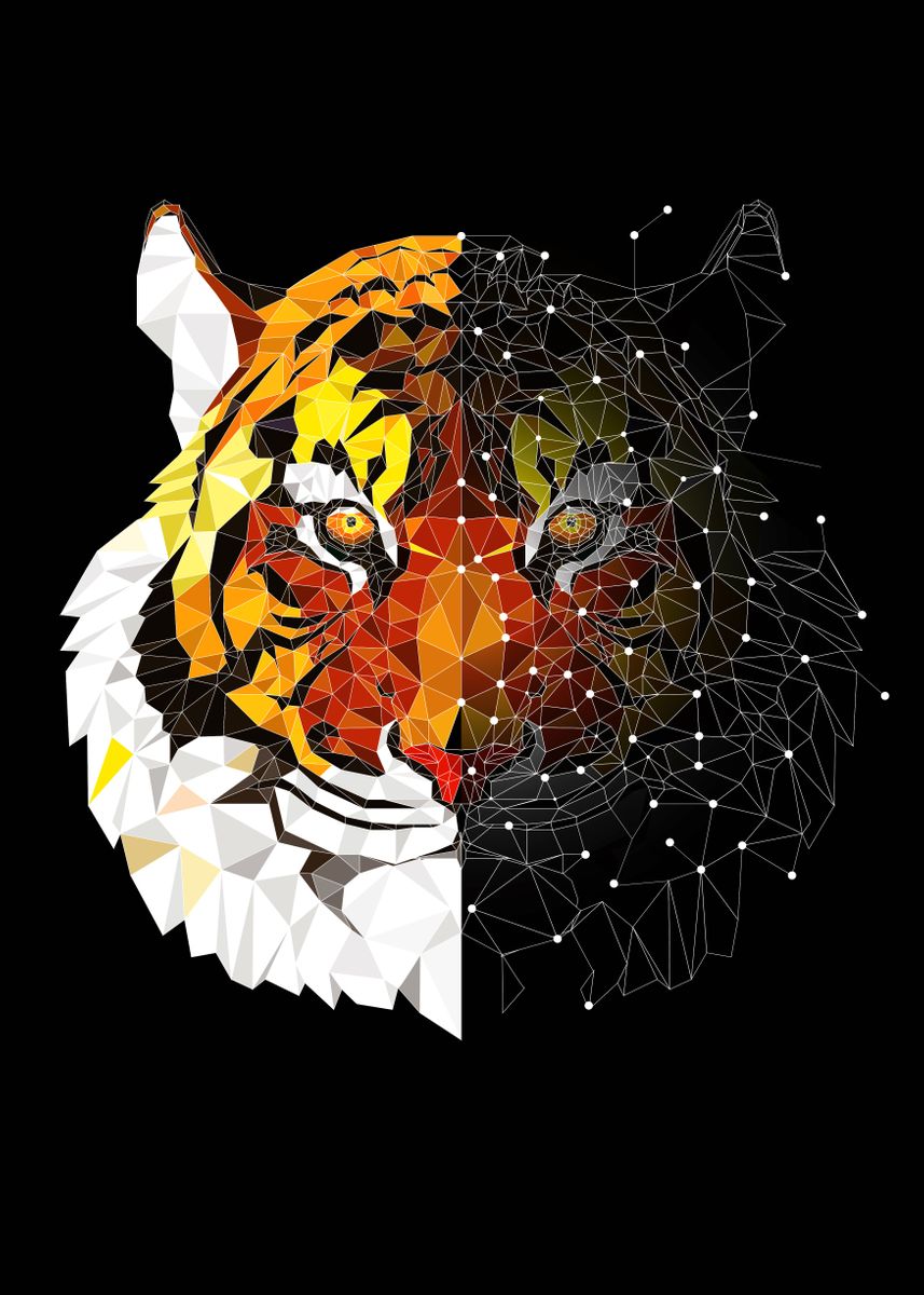 'tiger star' Poster, picture, metal print, paint by Nathapol ...