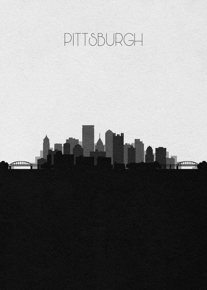 'Pittsburgh Skyline' Poster by Deniz A. | Displate