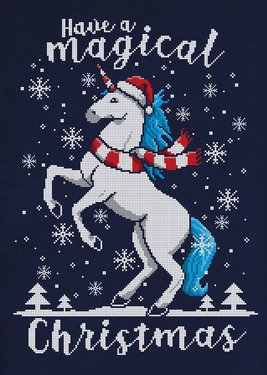 'Have a magical christmas' Poster, picture, metal print, paint by ...