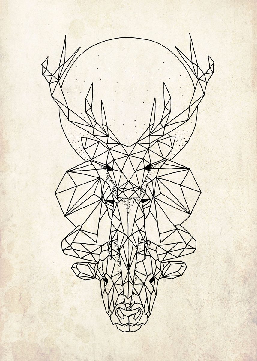 'geometric animals' Poster by kiryadi kiryadi | Displate