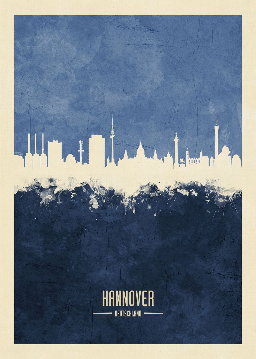 ' Hannover Germany Skyline' Poster by Michael Tompsett | Displate