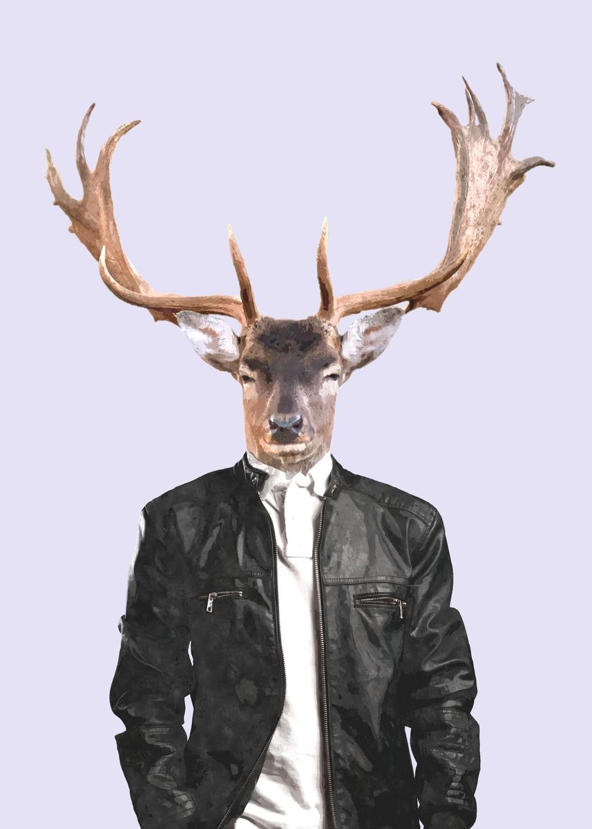 'Fashionable Deer' Poster by Alemi Prints | Displate