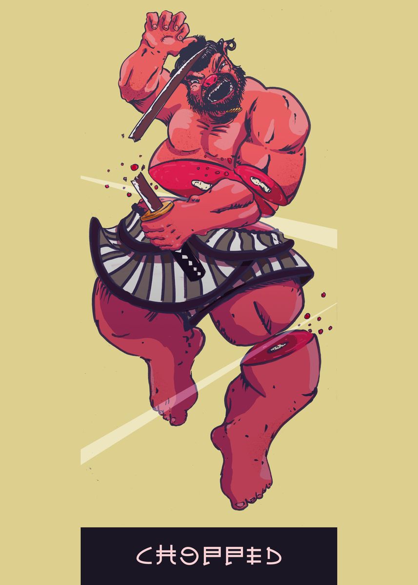 'pork chop' Poster, picture, metal print, paint by Cha Art | Displate